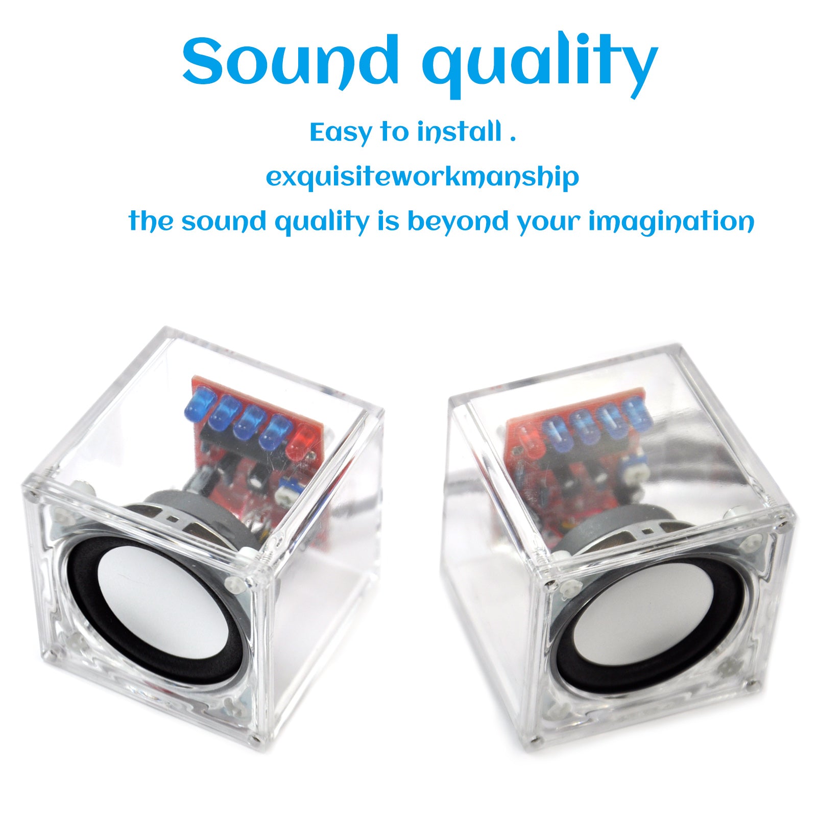 Gikfun USB Mini Amplifier Electronic Transparent Stereo Speaker Box So